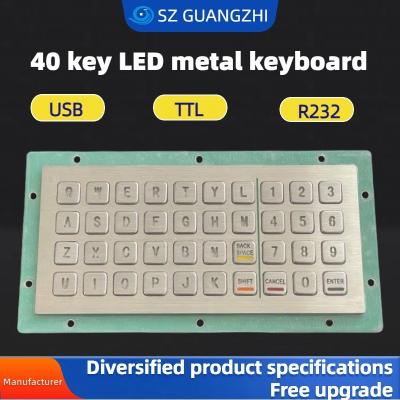 China PINPAD 40 key LED waterproof metal keyboard GZ-C001055 R232 interface for sale
