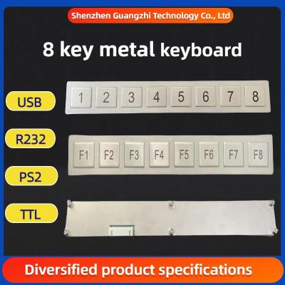 China 8 Key Function Bar Metal Numeric Keypad Stainless Steel 304 Side Key pinpad for sale
