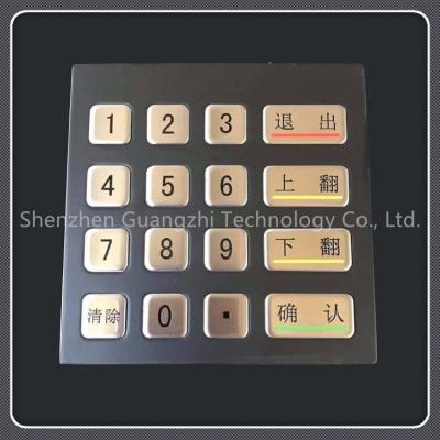 China 16 Keys Stainless Steel Industrial Numeric Keypad 100x100mm USB PS2 for Vending Machine for sale