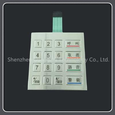 China Laser Engraved Metal Numeric Keypad Watertight With Ultra Thin Membrane for sale