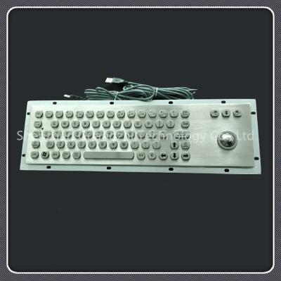 China Stainless Steel 71 Key Vandal Proof Keyboard with 38mm 25mm Tracker Ball IP65 IK09 for sale