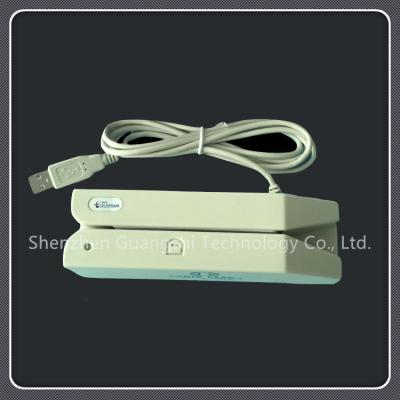 China Manual RFID Card Reader USB Interface High Reliability POS Magnetic Stripe Reader 3 Track for sale