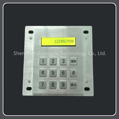 China Stainless Steel USB Numeric Keypad with Display 3x4 Layout Waterproof IP65 0.5mm Stroke for sale