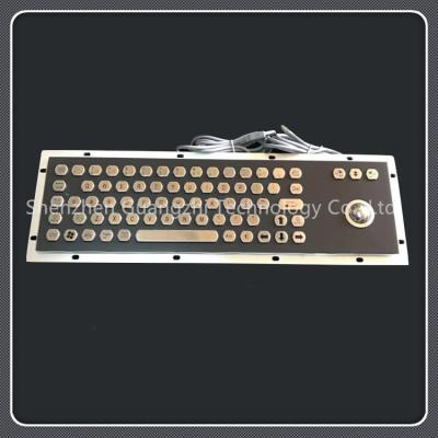 China Stainless Steel 68 Key Washable Metal Keyboard IP65 Waterproof for Kiosk ATM for sale