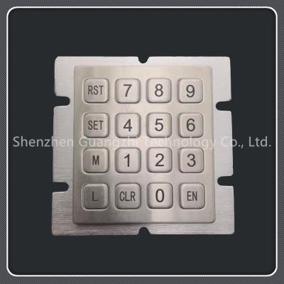 China Laser Engraved 4x4 Matrix Keypad Stainless Steel 80x90mm 16 Keys for Industrial Equipment for sale