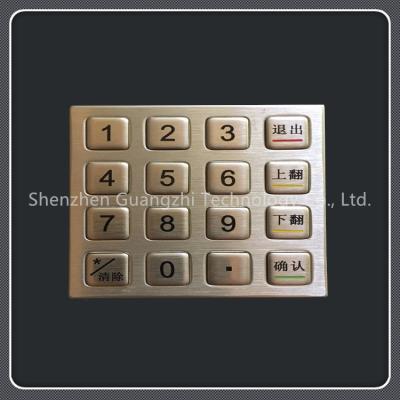 China IP65 Waterproof Metal Numeric Keypad 16 Keys 5V for ATM Self Service Inquiry Machine for sale