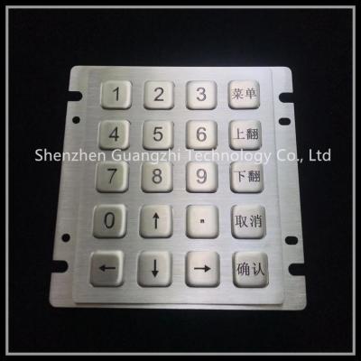 China Stainless Steel 304 Vandal Proof Metal Keypad 20 Keys IP67 9 Pin Industrial Numeric Keyboard for sale