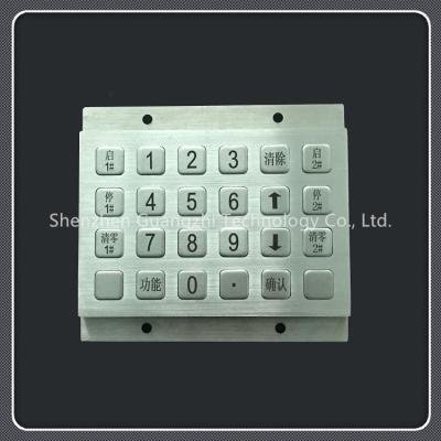 China IP65 Waterproof Stainless Steel Metal Keyboard 24 Keys 130x90mm for Access Control for sale
