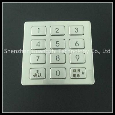 China Stainless Steel Industrial Numeric Keypad 100x94mm IP65 Waterproof Dustproof for Elevator for sale