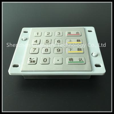 China Industrial Metal Embedded Keyboard 16 Keys IP65 Stainless Steel Numeric Keypad 100x100mm for sale