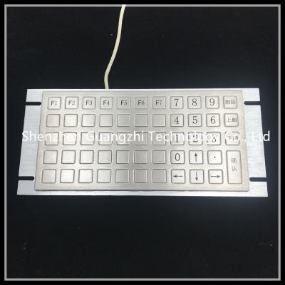 China 54 Keys Embedded Metal Numeric Keypad IP65 Stainless Steel 0.45mm Travel for sale