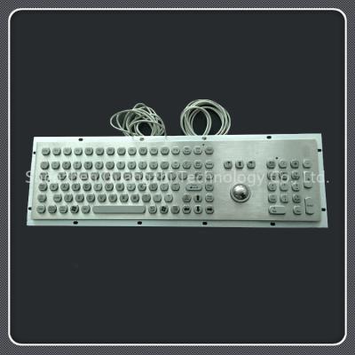China Stainless Steel 106 Key Industrial Keyboard with Trackball IP65 IK09 478x135mm for sale