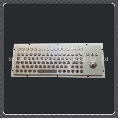 China Customized 84 Key Stainless Steel Industrial Keyboard with Integrated Anti Riot Trackball Mouse IP65 IK09 for sale