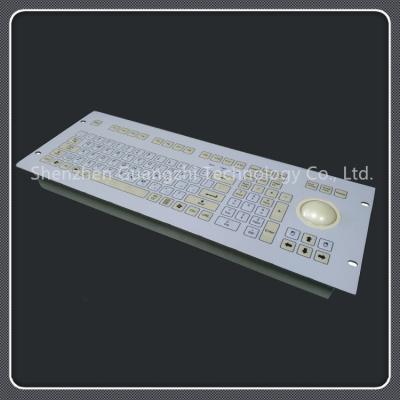 China Custom Layout 107 Key Industrial Keyboard with 50mm Trackball IP65 Stainless Steel for sale