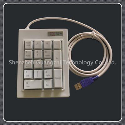 China Industrial Plastic Keyboard 17 Key USB Numeric Keypad with Display Screen White 139x102.8x29mm for sale