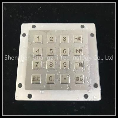 China Stainless Steel Waterproof Keypad IP67 16 Keys 2.0N Actuation Force for sale
