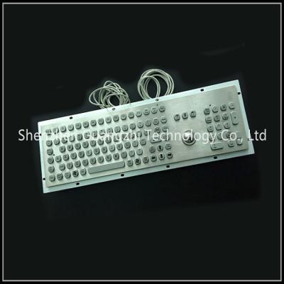 China 106 Keys IP67 Waterproof Stainless Steel Industrial Keyboard with Trackball 478x135mm for sale