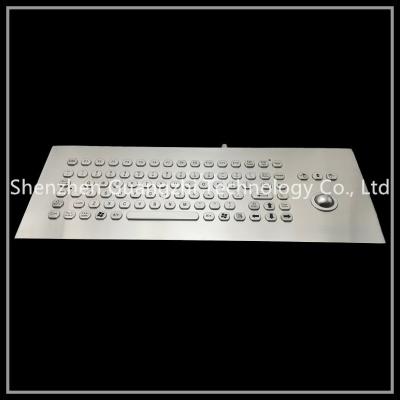 China Metal Integrated Trackball Keyboard 89 Key Stainless Steel with F1-F12 Function Keys 25mm or 38mm Trackball for sale