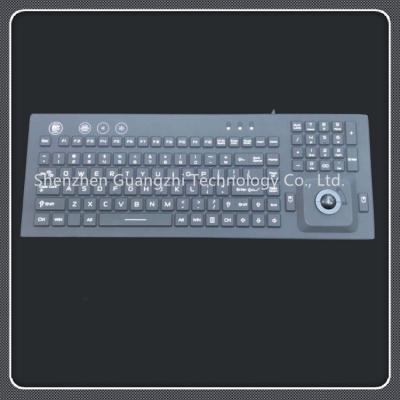 China Backlit Silicone Rubber Keypad with High Accuracy Trackball Mouse IP67 395mm for sale