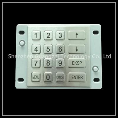 China Stainless Steel Metal Numeric Keypad 16 Keys USB PS2 Interface IP65 Waterproof for sale