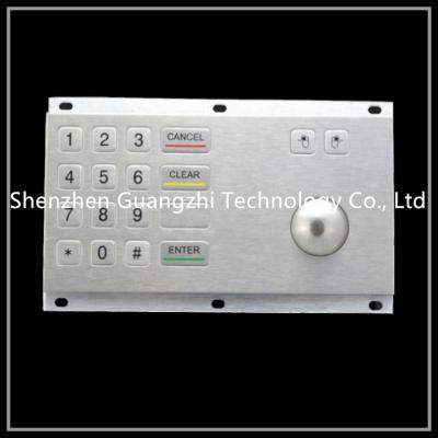 China Industrial Stainless Steel Trackball Keyboard IP65 38mm Ball 16 Keys USB PS2 for sale