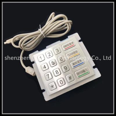 China IP67 Waterproof Stainless Steel Metal Keypad 16 Key 100x90mm Industrial Numeric Keyboard for sale