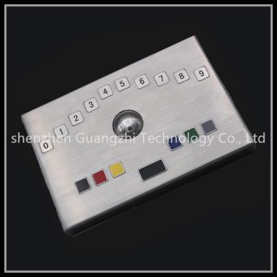 China Desktop Industrial Keyboard with Trackball IP65 Stainless Steel 195x120mm for Self Service Equipment for sale