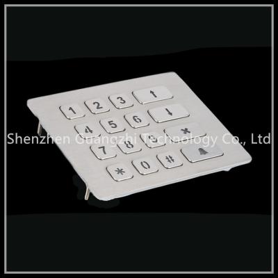 China LED Backlit Numeric Keypad 4x4 Matrix Stainless Steel Vending Machine Keyboard IP65 for sale