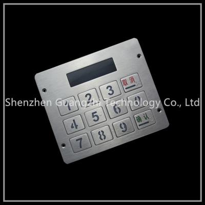 China Stainless Steel Metal Backlit Numeric Keypad with Display IP65 Dustproof for Fuel Dispenser 155x110mm for sale