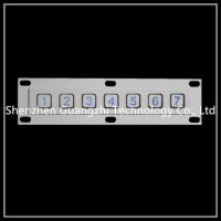 China 7 Key Backlit Numeric Keypad IP65 Stainless Steel Access Control Keypad 154x24mm for sale