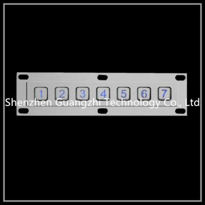 China 7 Key Backlit Numeric Keypad IP65 Stainless Steel Access Control Keypad 154x24mm for sale