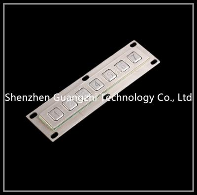 China 7 Keys IP65 Stainless Steel Programmable Numeric Keypad USB PS2 for sale