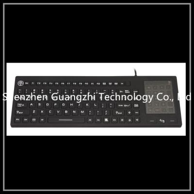 China IP68 Waterproof Silicone Rubber Keyboard with Touchpad 382mm USB Industrial Keyboard CE FCC for sale