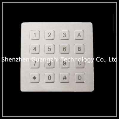 China IP65 Stainless Steel 16 Key Metal Numeric Keypad 100mm x 100mm for Elevator ATM Kiosk for sale