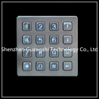 China IP65 Waterproof Backlit Metal Numeric Keypad 4x4 Matrix Keyboard 87.5x91.5mm for Vending Machine for sale