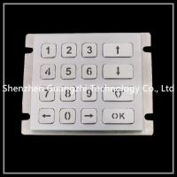China Industrial Stainless Steel 16 Key Numeric Keypad IP65 Waterproof Vandal Proof 100x90mm for sale