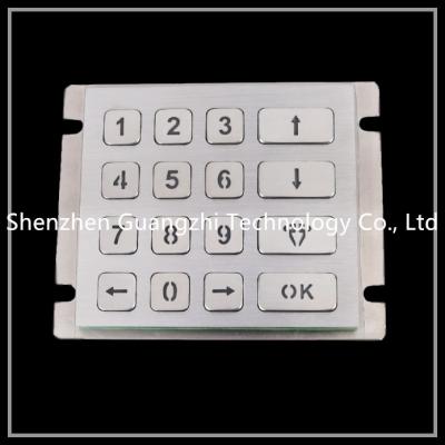 China Industrial Stainless Steel 16 Key Numeric Keypad IP65 Waterproof Vandal Proof 100x90mm for sale