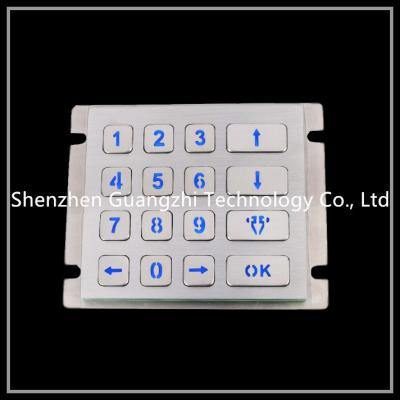 China 16 Key Backlit Metal Numeric Keypad 4x4 Matrix Vandal Proof ATM Keyboard IP65 for sale