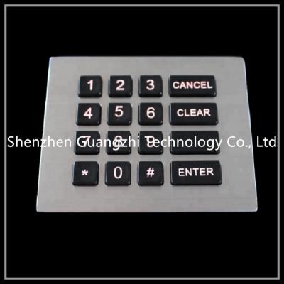 China Stainless Steel 4x4 Flush Mount Backlit Numeric Keypad IP65 Vandal Proof 16 Key ATM Keypad for sale