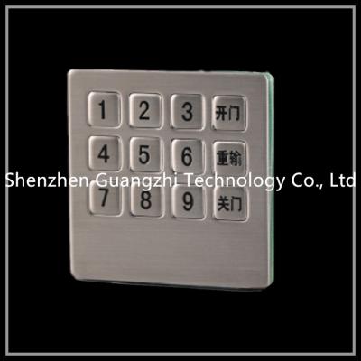 China Stainless Steel 12 Key 3x4 Matrix Keypad 55mm Wired Numeric Keypad for Access Control for sale