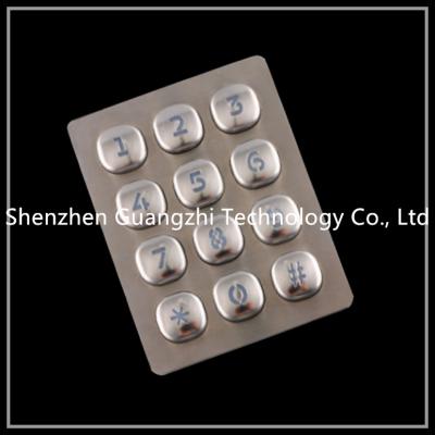 China 12 Key Stainless Steel LED Backlit Keypad 93.5x72.5mm USB PS2 RS232 for sale