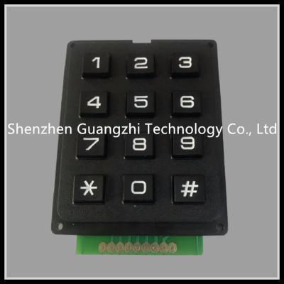 China 12 Key ABS Plastic Pin Code Keypad 3x4 Matrix 4 Core Aviation Connector 46x59x7mm for sale