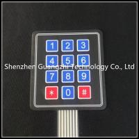 China Industrial Numeric Keypad 3x4 Matrix Waterproof Membrane Switch 0.45mm Key Travel 69.2x76.9mm for sale
