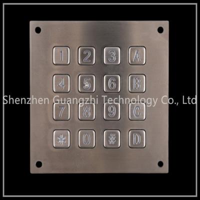 China Metal Backlit Numeric Keypad 4x4 Matrix Keyboard IP65 Waterproof for Vending Machine for sale