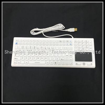 China Washable 122 Key USB PS2 Medical Silicone Keyboard IP67 Waterproof for sale
