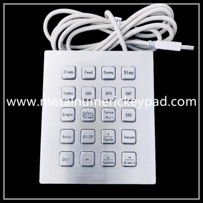 China Wireless 20 Key Stainless Steel Industrial Numeric Keypad 4mm Keys IP65 for sale