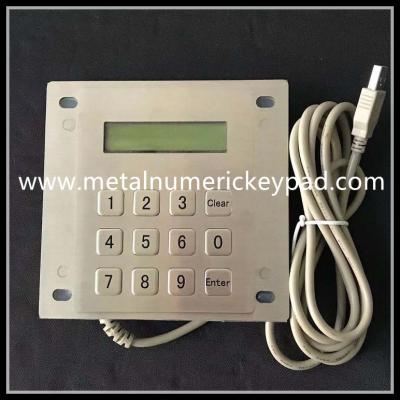 China 12 Key Stainless steel 304 Metal Numeric Keypad With LED Display for sale