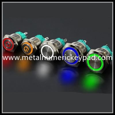 China IP66 Waterproof Metal Push Button Switch 16mm 19mm 22mm LED Illuminated 5V for sale