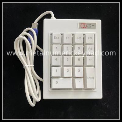 China Industrial 17 Key USB Numeric Keypad 139.5x103x25.9mm ABS Plastic White for sale