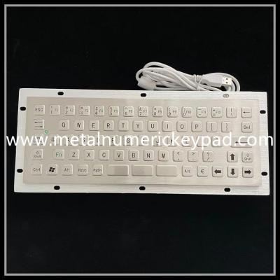 China 68 Key Stainless Steel Embedded Numeric Keypad USB Interface IP65 Waterproof 299x110mm for sale